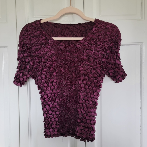 Tops | Y2k Popcorn Onesize Plum Top | Poshmark